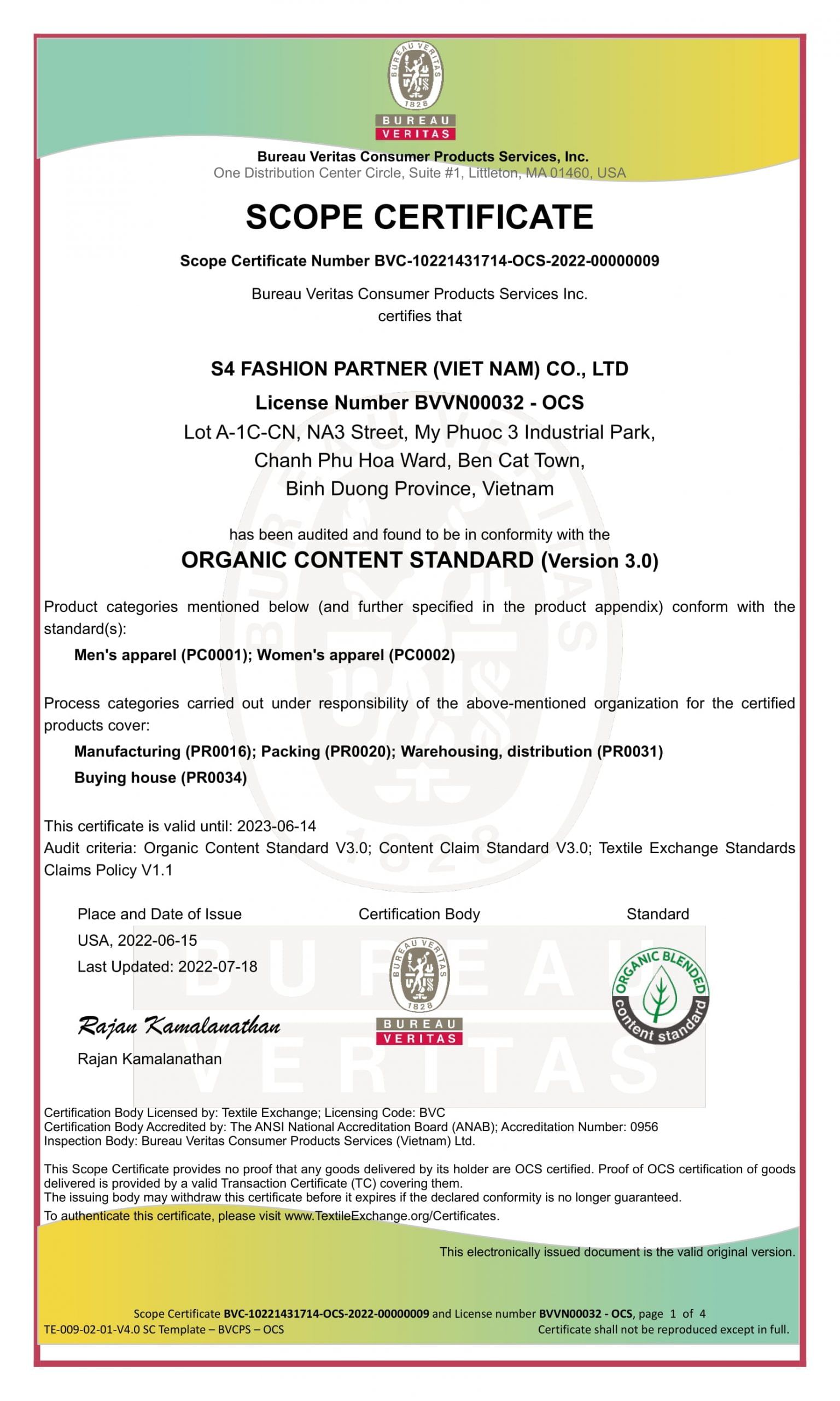 Scope Certificate_OCS3.0_S4 FASHION PARTNER (VIET NAM) CO., LTD
