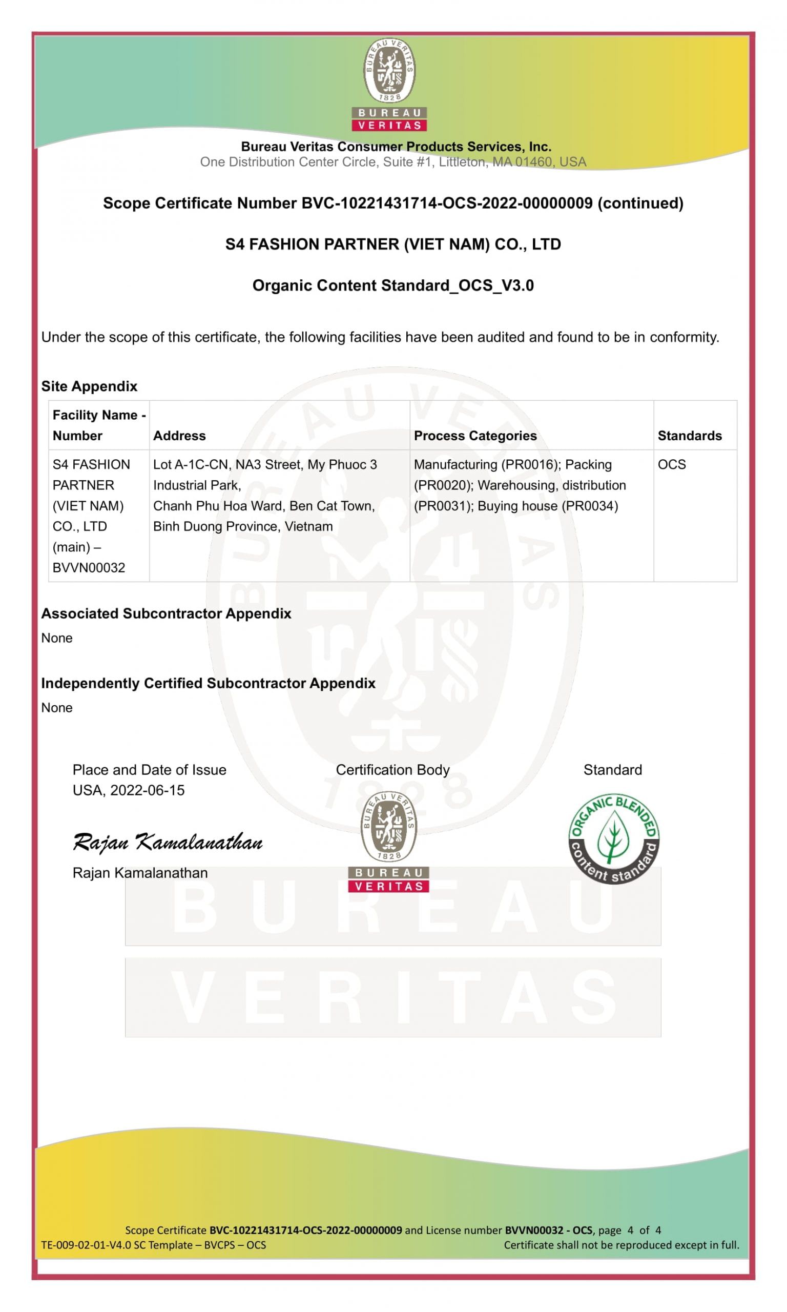 Scope Certificate_OCS3.0_S4 FASHION PARTNER (VIET NAM) CO., LTD